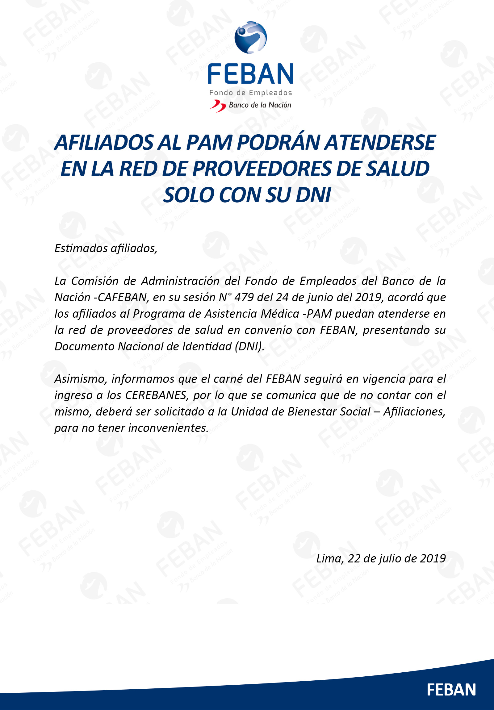 ¡Si estás afiliado al PAM, ahora podrás atenderte solo con tu DNI! – FEBAN